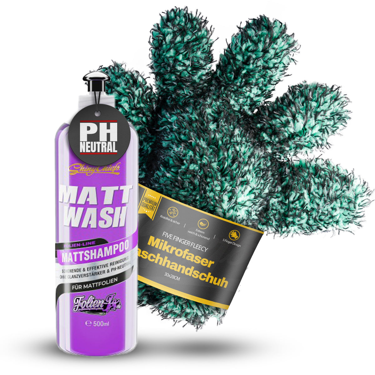 MATT WASH - MATTSHAMPOO 500ml + FIVE FINGER FLEECY WASCHHANDSCHUH
