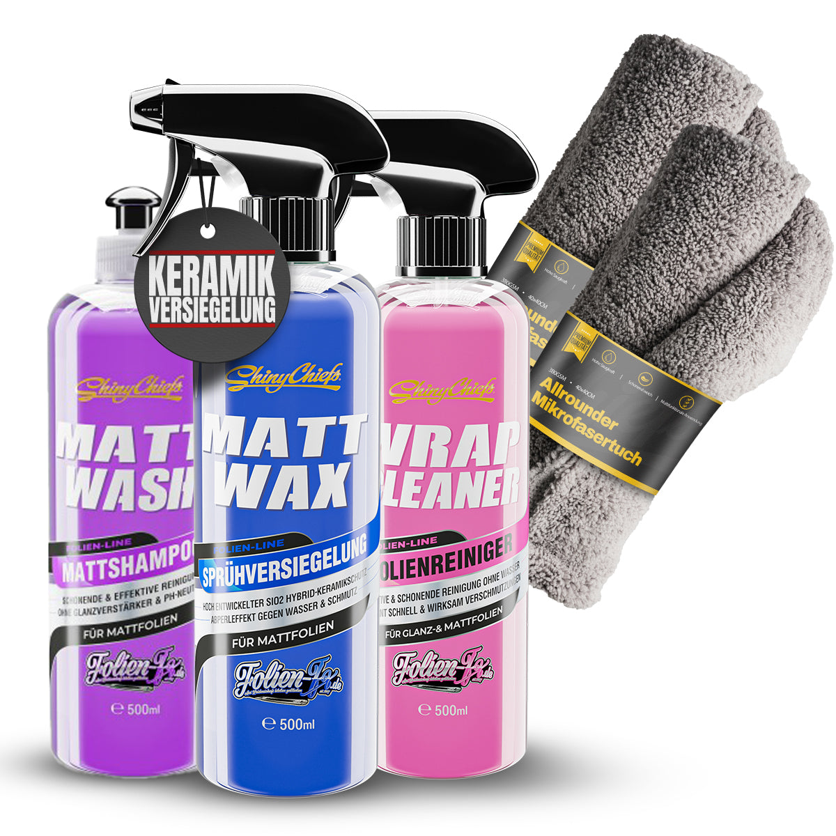 MATT WASH - MATTSHAMPOO + MATT WAX + WRAP CLEANER SET (3x500ml)